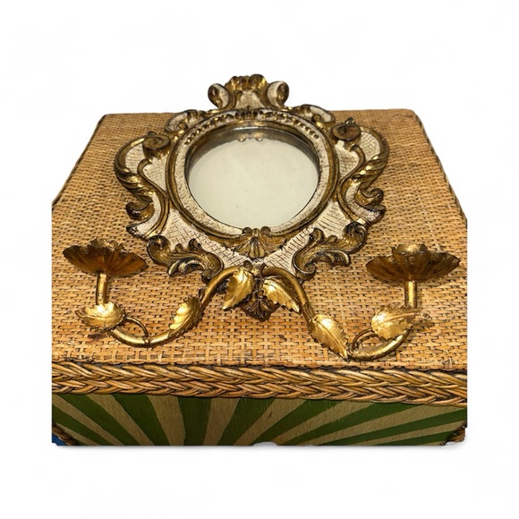 Wall Decor | Vintage Italian Gilt Tole Metal Wall Sconce Candleholder ...